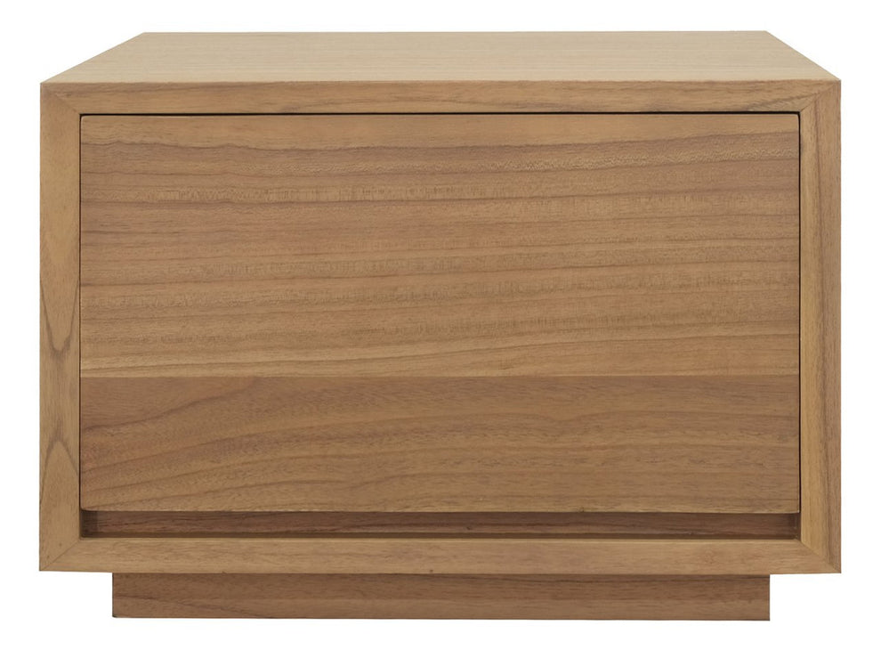 Oscar 1 Drawer Low Bedside Table (Natural) – Furnishio