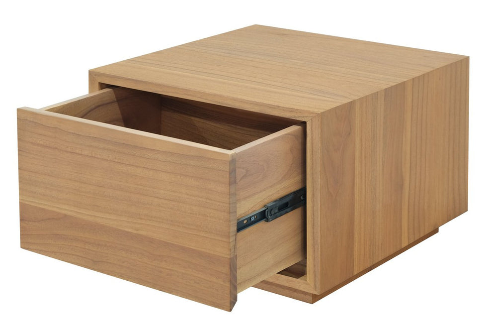 Oscar 1 Drawer Low Bedside Table (Natural) – Furnishio